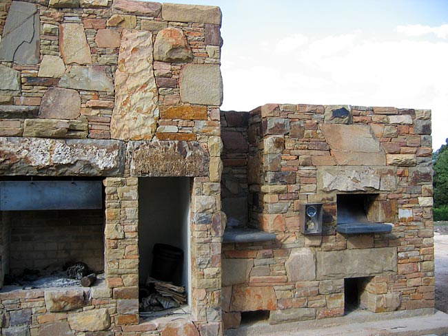 Art work with stones outdoors